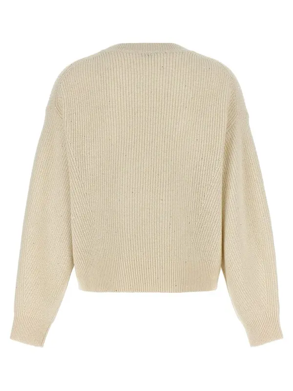 Brunello Cucinelli Cashmere Blend Sequin Appliqué Sweater - White