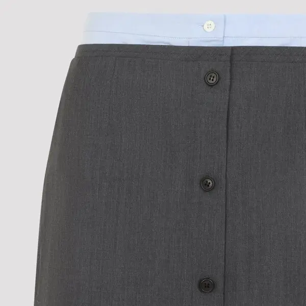 Prada Wool Midi Skirt - Blue