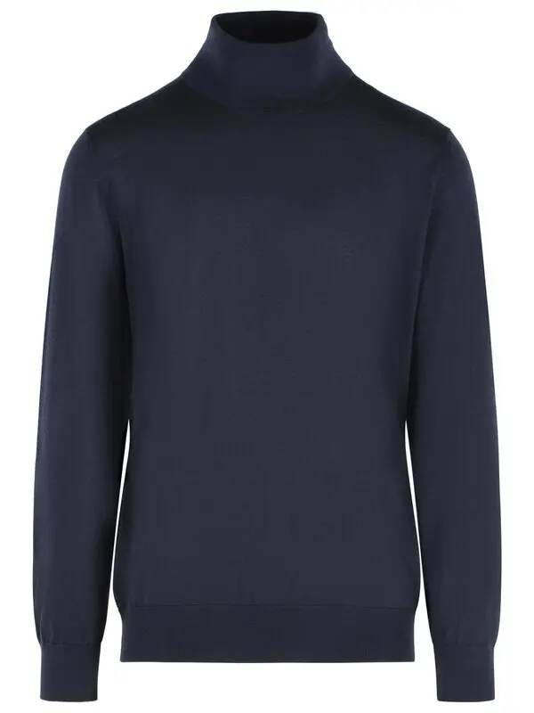 Zegna Cashmere And Silk Turtleneck Sweater - Blue