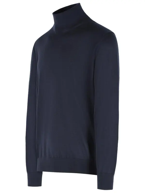 Zegna Cashmere And Silk Turtleneck Sweater - Blue