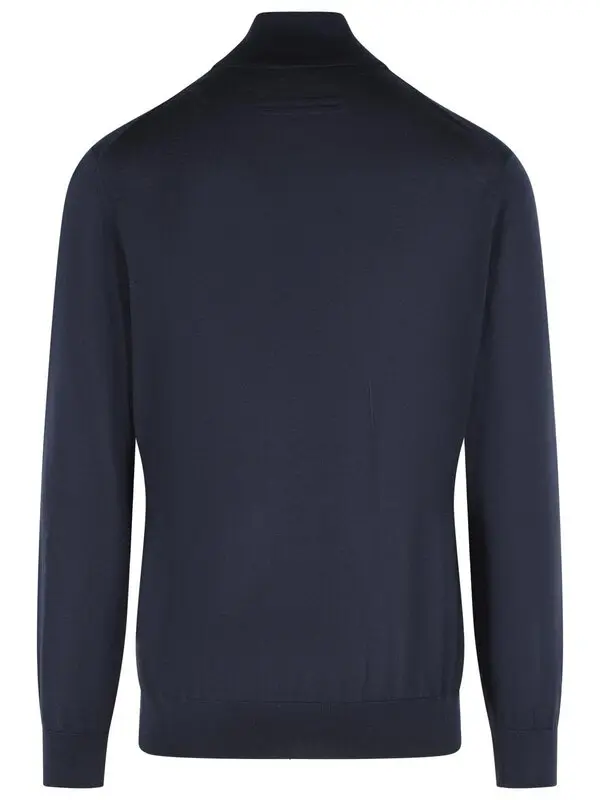 Zegna Cashmere And Silk Turtleneck Sweater - Blue