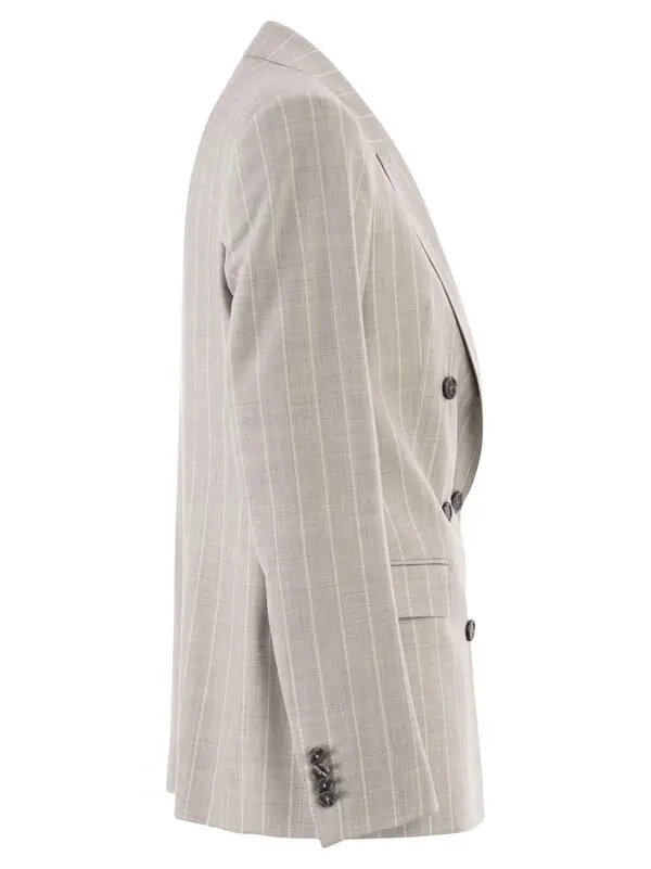 Tagliatore Double-breasted Pinstripe Blazer - Cream
