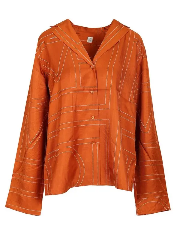 TOTEME Monogram Pajama Top - Orange