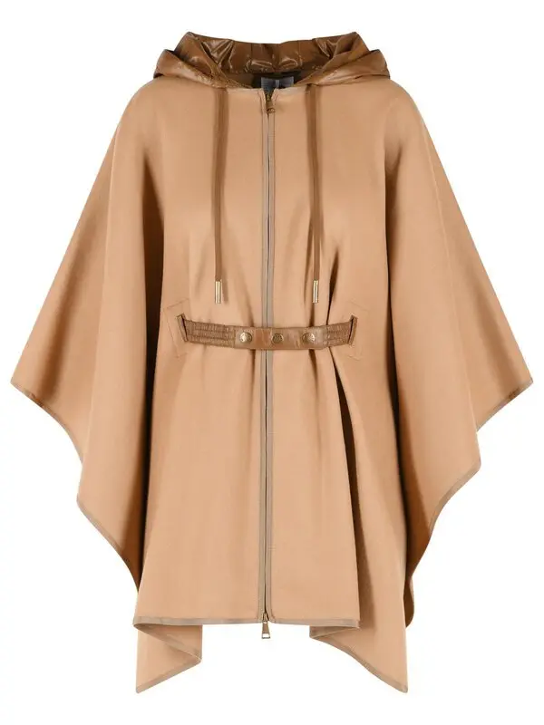 Moncler Beige Virgin Wool Blend Cape - Cream