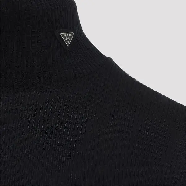 Prada Ribbed Knit Turtleneck Top