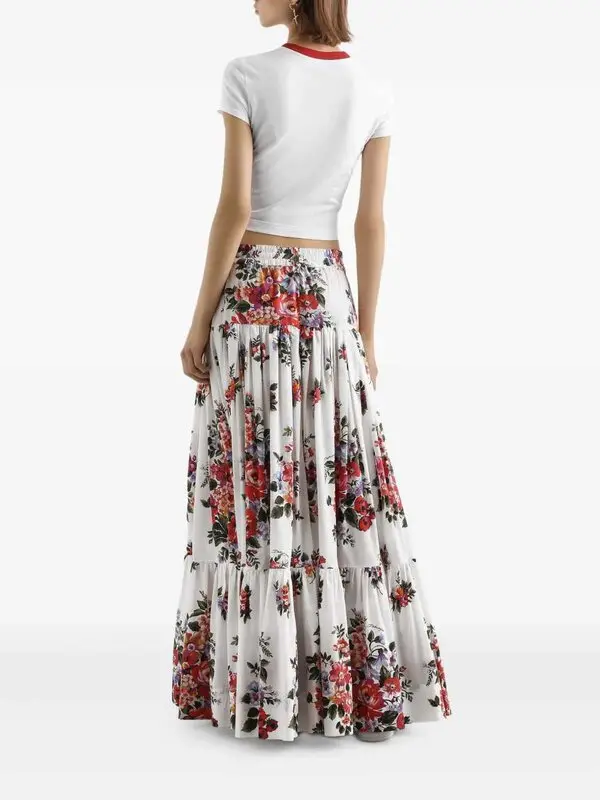 Dolce & Gabbana Floral Drawstring Skirt