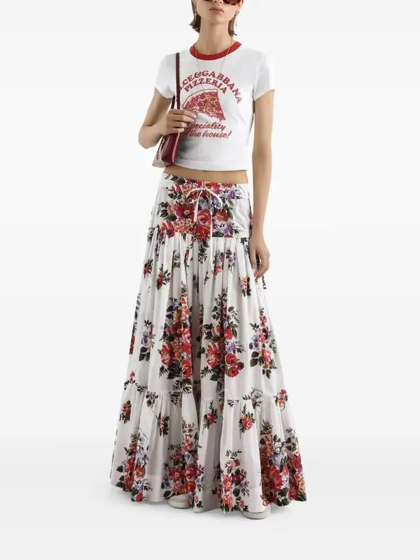 Dolce & Gabbana Floral Drawstring Skirt - Multicolor