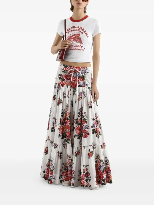 Dolce & Gabbana Floral Drawstring Skirt