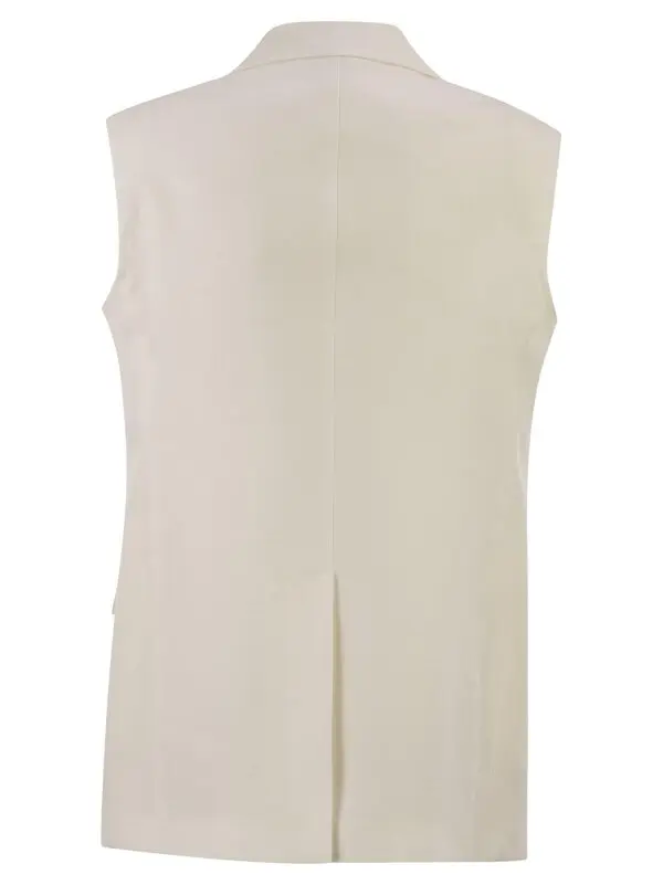 Tagliatore Double-breasted Linen Waistcoat - White