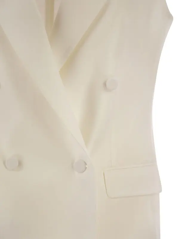 Tagliatore Double-breasted Linen Waistcoat - White
