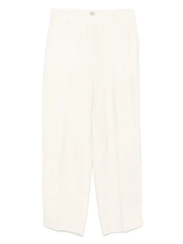 TOTEME Double-pleat Straight Trousers - Cream