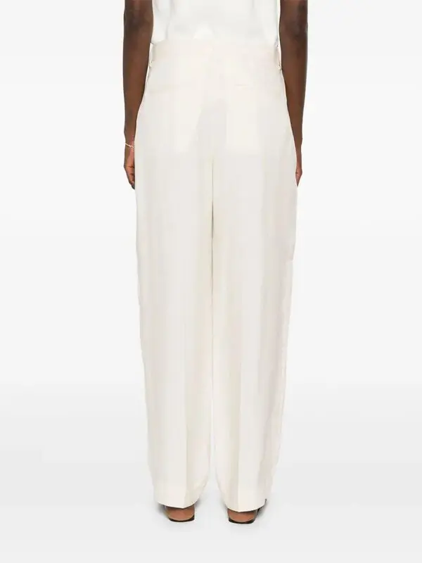 TOTEME Double-pleat Straight Trousers - Cream