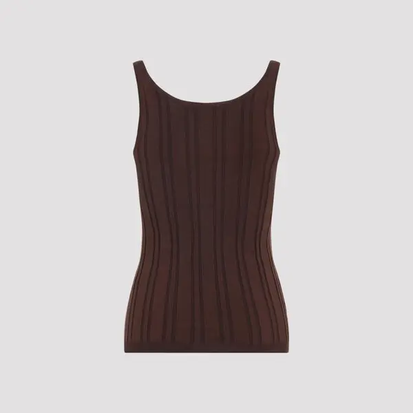Prada Ribbed Knit Tank Top - Brown