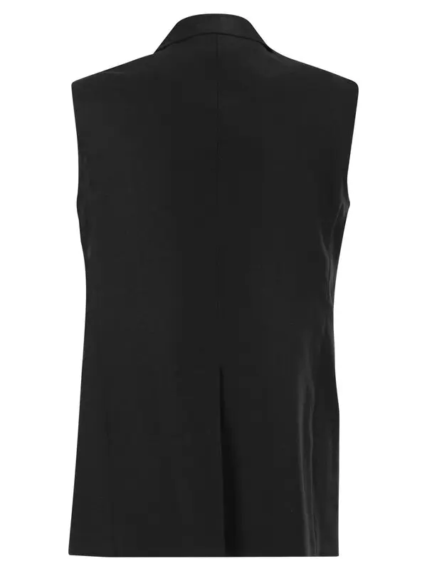 Tagliatore Double-breasted Linen Waistcoat - Black