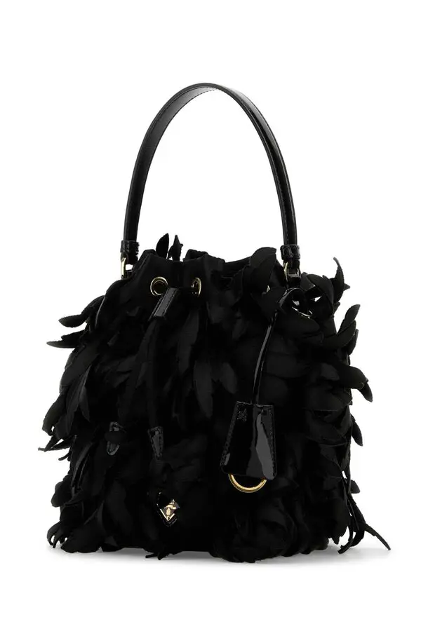 Prada Embellished Satin Mini Bucket Bag