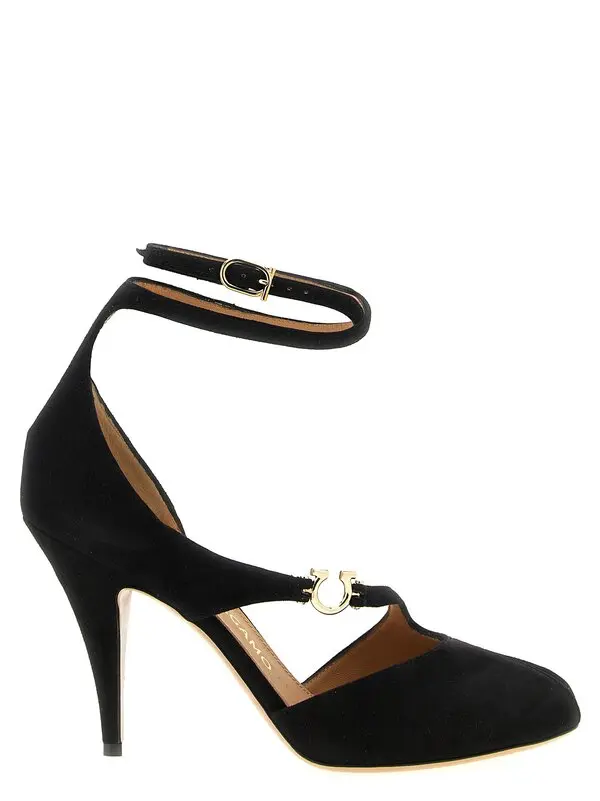 FERRAGAMO Molly Suede Sandals - Black