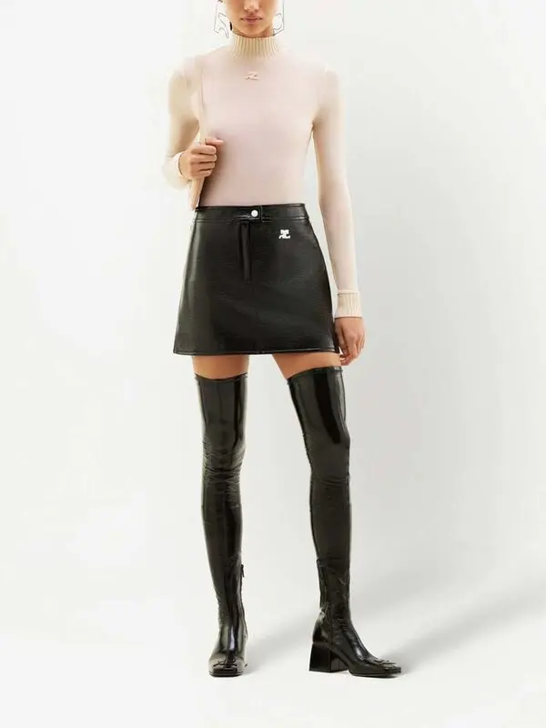 COURREGES Flared Mini Skirt - Black