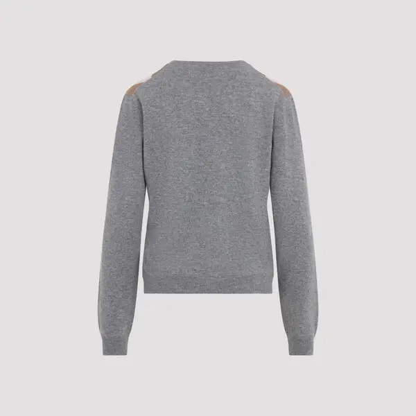 Prada Argyle V-neck Sweater - Gray