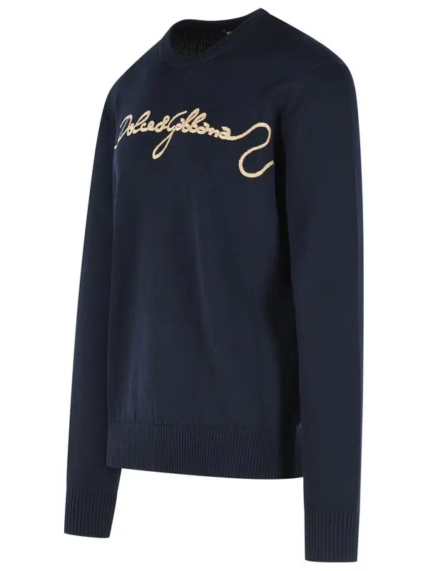Dolce & Gabbana Navy Virgin Wool Sweater