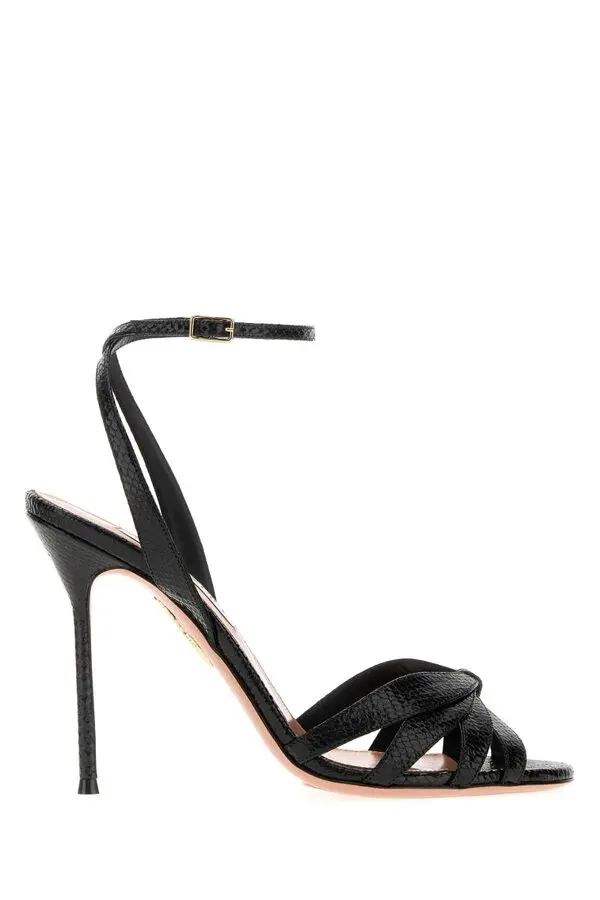 AQUAZZURA Leather Soulmate Sandals - Black