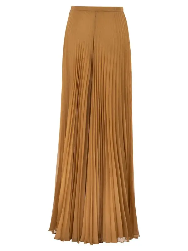 Max Mara Mxegrembo Pleated Wide-leg Georgette Trousers - Multicolor