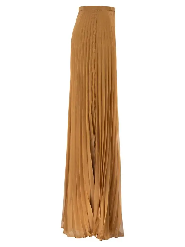 Max Mara Mxegrembo Pleated Wide-leg Georgette Trousers - Multicolor