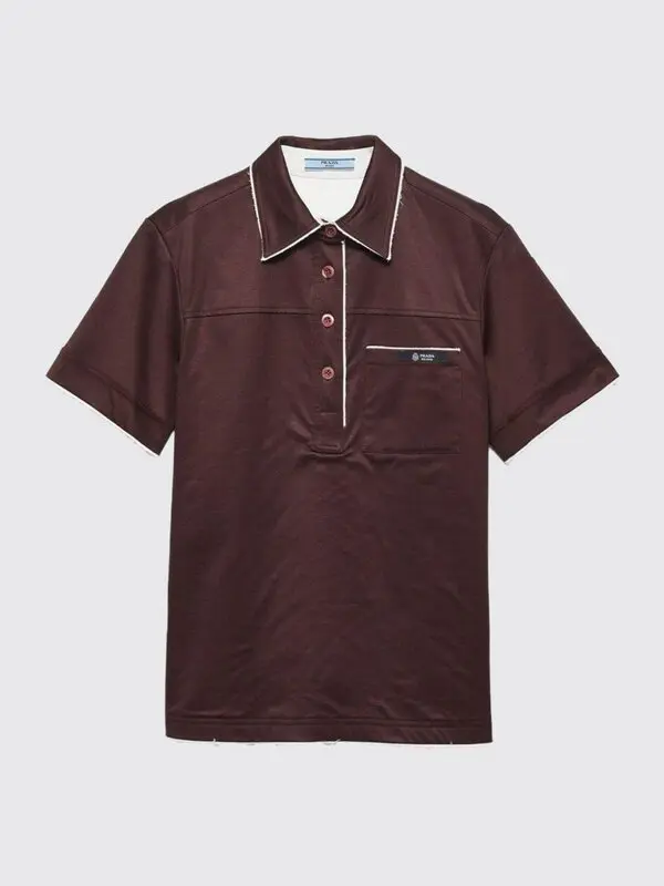 Prada Filo Di Scozia Cotton Polo Shirt - Red