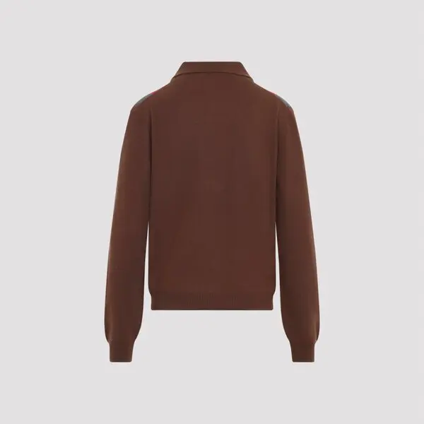 Prada Argyle Knit Polo Sweater