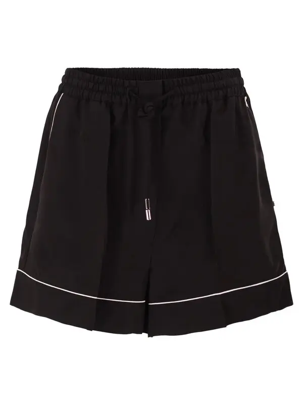 Sportmax Spxcrespo Viscose Drawstring Shorts With Contrast Detailing