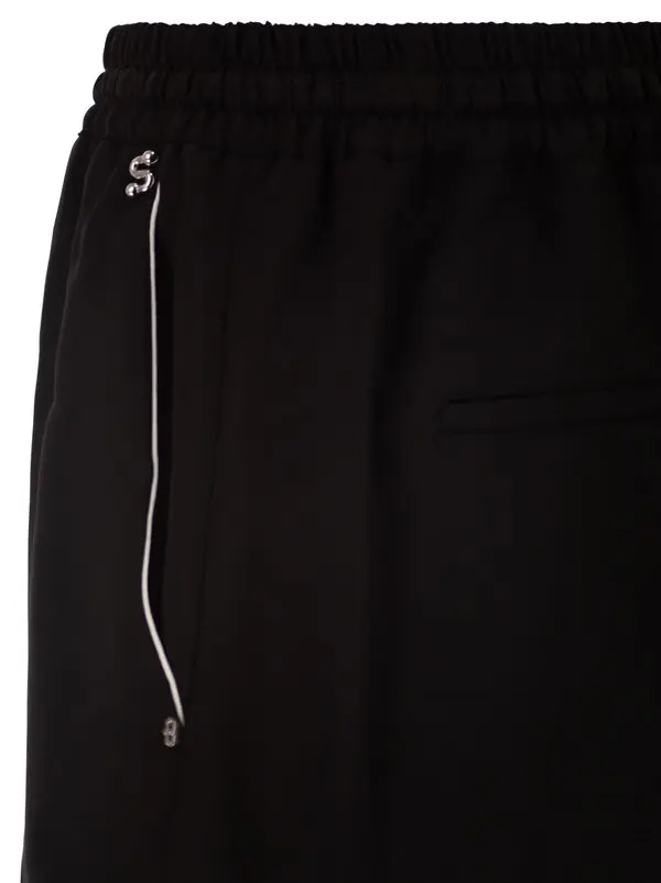 Sportmax Spxcrespo Viscose Drawstring Shorts With Contrast Detailing