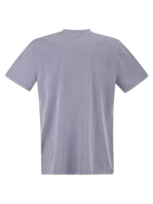 A.p.c. Organic Cotton T-shirt With Logo Print - Blue