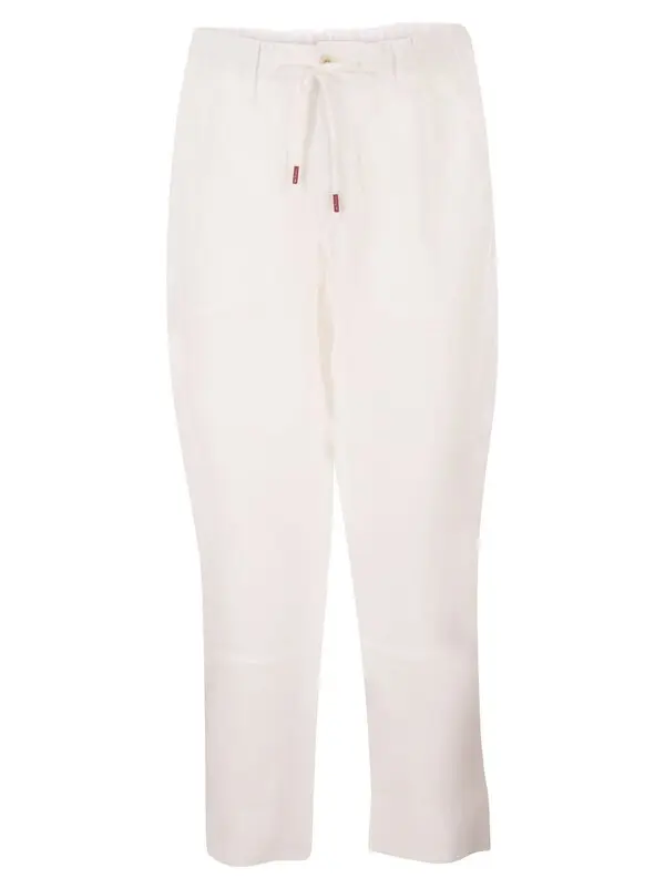 Kiton Tailored Linen Drawstring Trousers