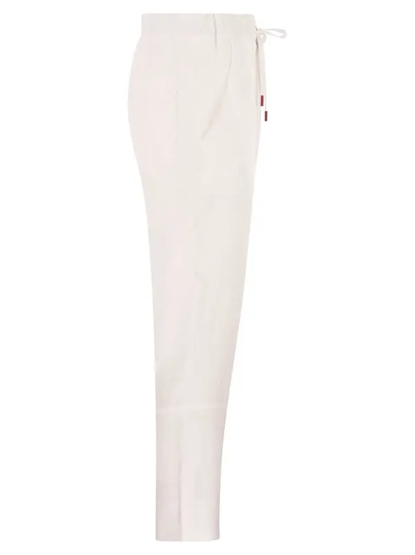 Kiton Tailored Linen Drawstring Trousers