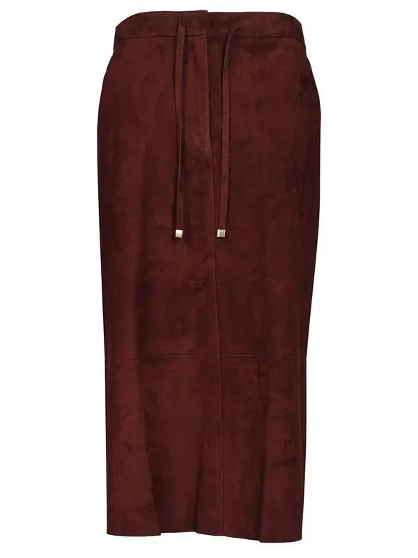 Max Mara Suede Longuette Skirt - Multicolor