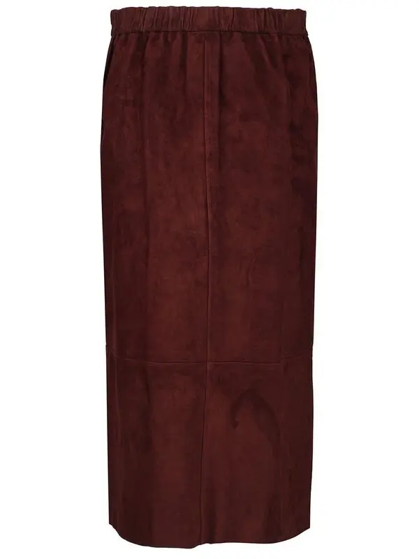 Max Mara Suede Longuette Skirt - Multicolor