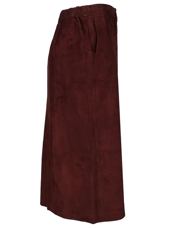 Max Mara Suede Longuette Skirt - Multicolor