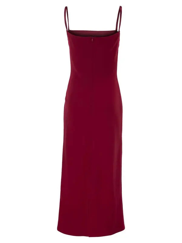 Max Mara Long Dress With Draped Neckline - Red