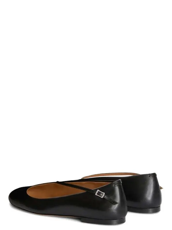 JIL SANDER Leather Ballet Flats - Black