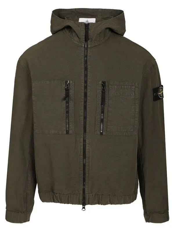 Stone Island Organic Cotton Ripstop Hooded Overshirt