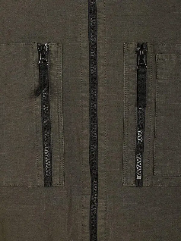 Stone Island Organic Cotton Ripstop Hooded Overshirt