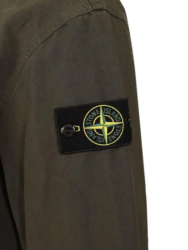 Stone Island Organic Cotton Ripstop Hooded Overshirt