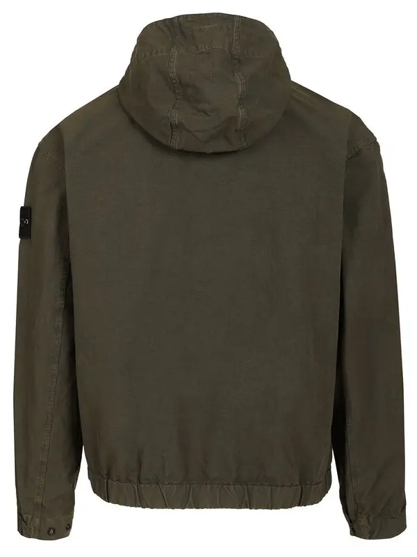 Stone Island Organic Cotton Ripstop Hooded Overshirt - Gray