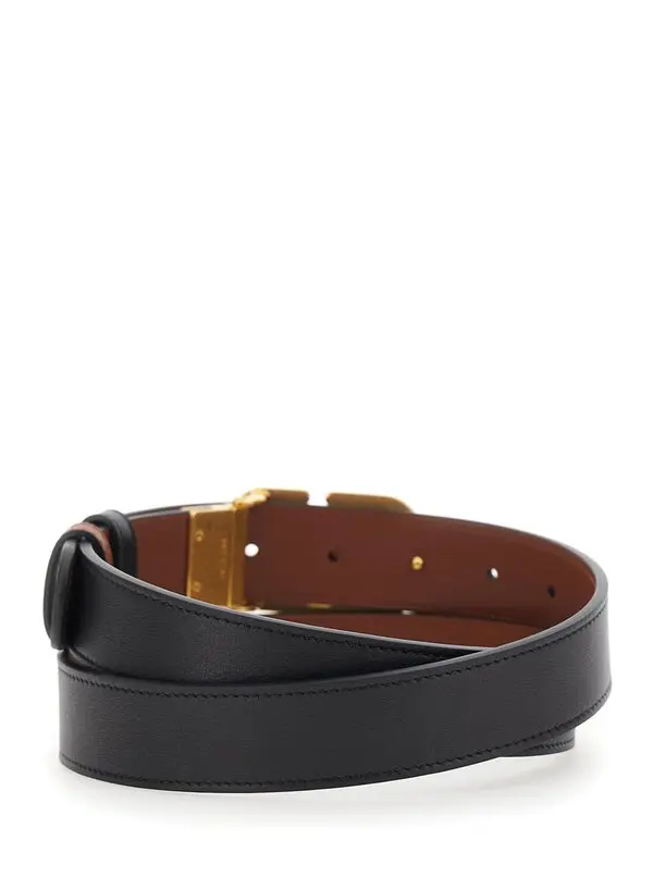 Valentino Garavani Reversible Vlogo Buckle Belt - Black
