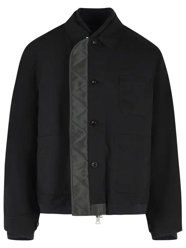 Sacai And Green Polyamide Reversible Jacket