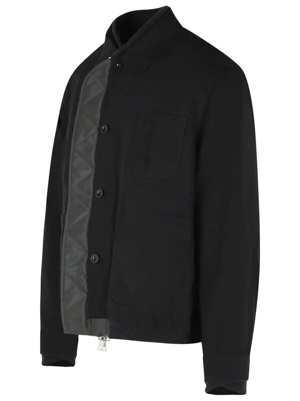 Sacai And Green Polyamide Reversible Jacket