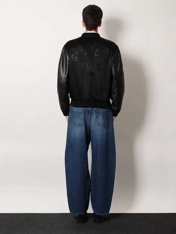 Givenchy Cotton And Nylon Jacket With Leather Sleeves - Multicolor