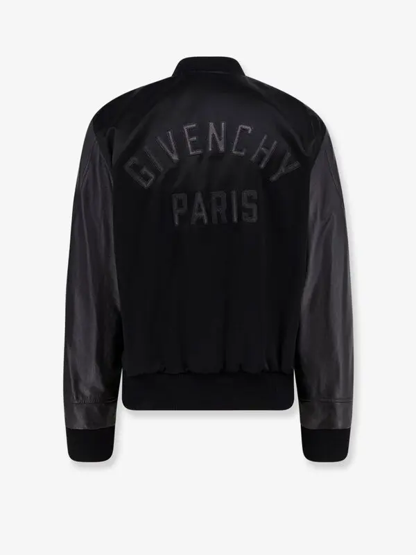 Givenchy Cotton And Nylon Jacket With Leather Sleeves - Multicolor