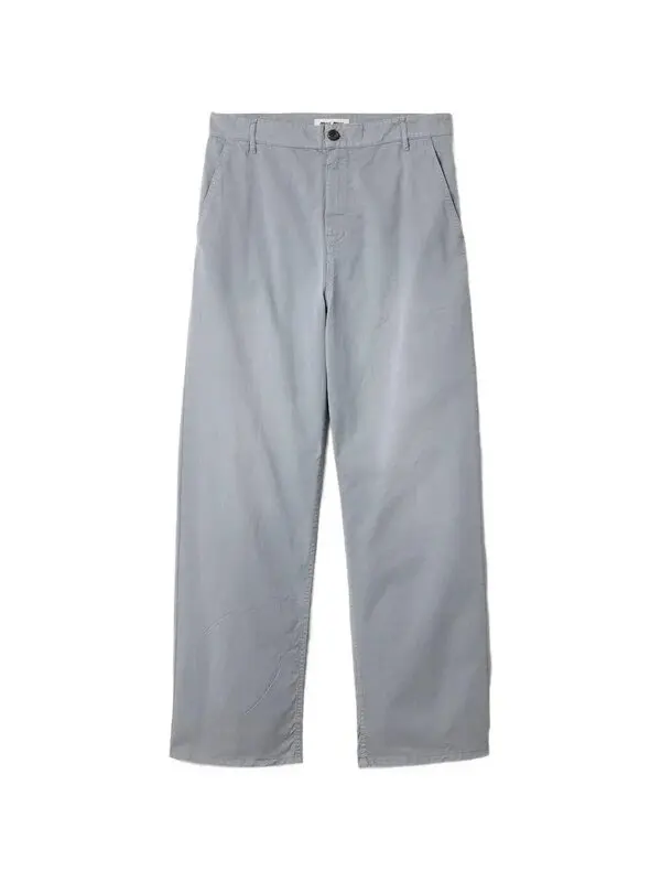 Miu Miu Cotton Wide Fit Trousers - Gray