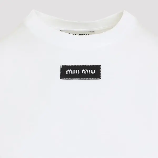 Miu Miu Logo Patch T-shirt - White
