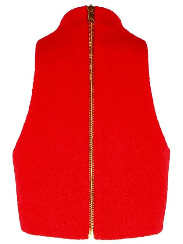 Balmain Virgin Wool Top - Red